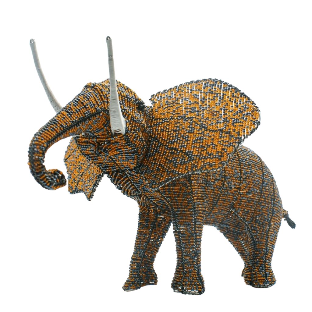 African Elephant Beaded Wirework - Woza Moya
