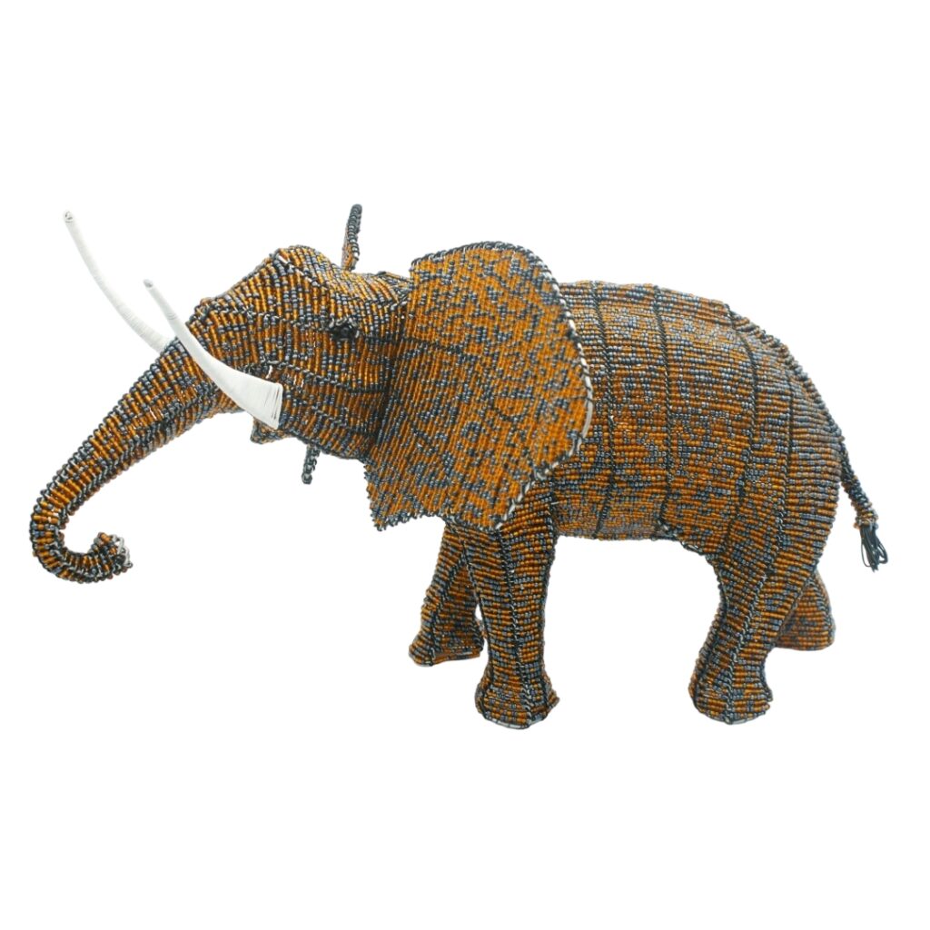 African Elephant Beaded Wirework - Woza Moya