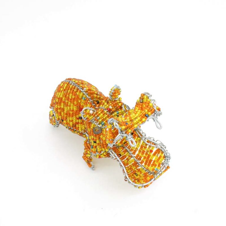 Animals Wild: Beaded Wirework Hippo - Woza Moya