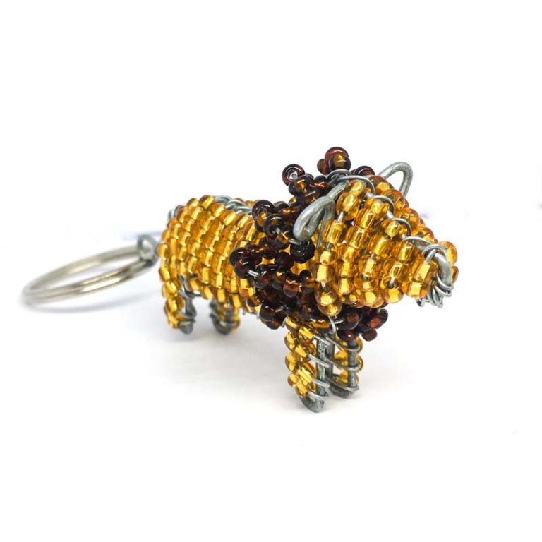 Keyring: Beaded Wire Lion - Woza Moya