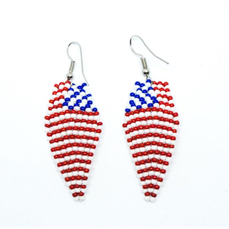 USA Flag Dangle Earrings - Woza Moya
