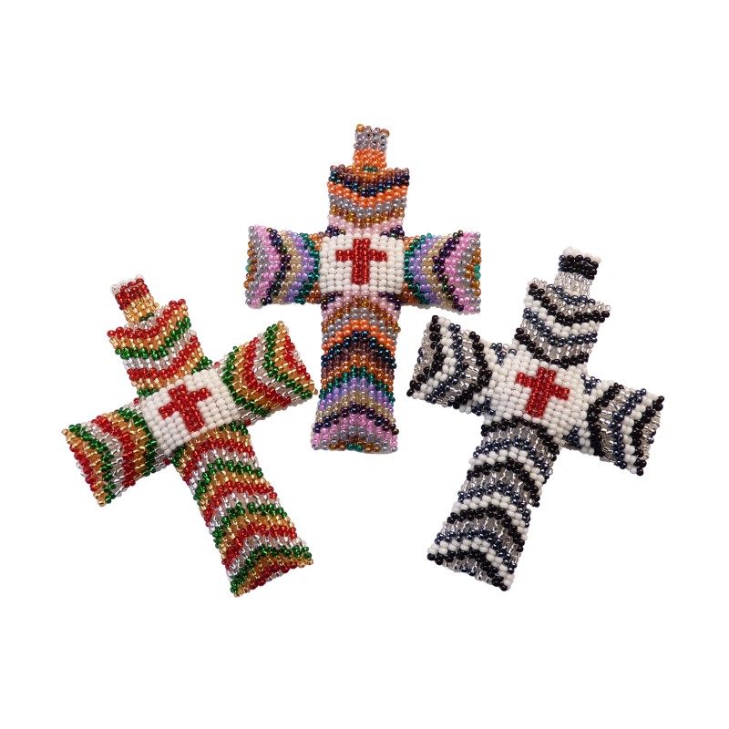 Crosses: Beaded 3D Cross - Woza Moya