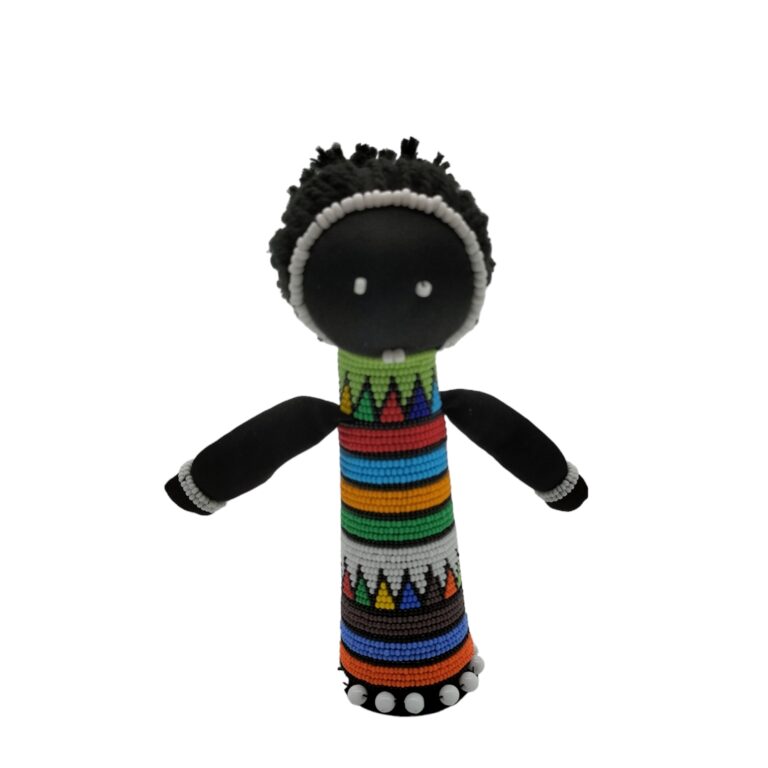 Beaded Zulu Doll - 15cm Triangle Pattern - Woza Moya