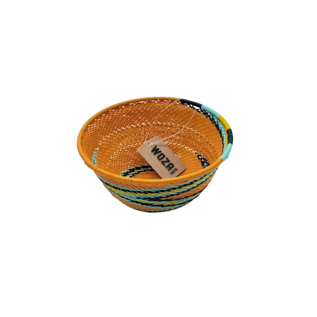 Deep 11.5cm Telephone Wire Bowl Standard Light Orange - Woza Moya