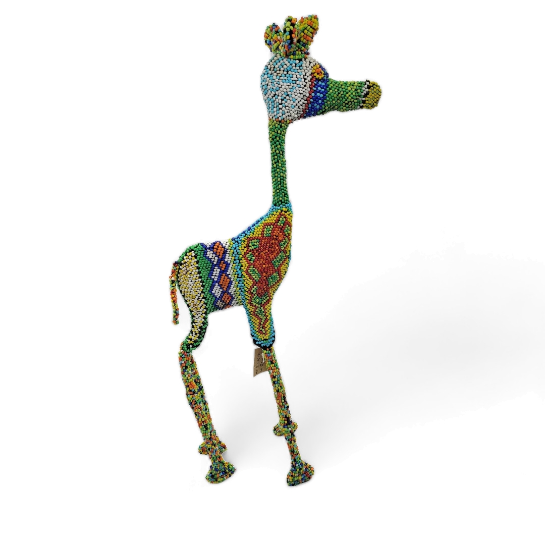 Whimsical Beaded Giraffe Sculpture - Ceasar Mkhize - Woza Moya