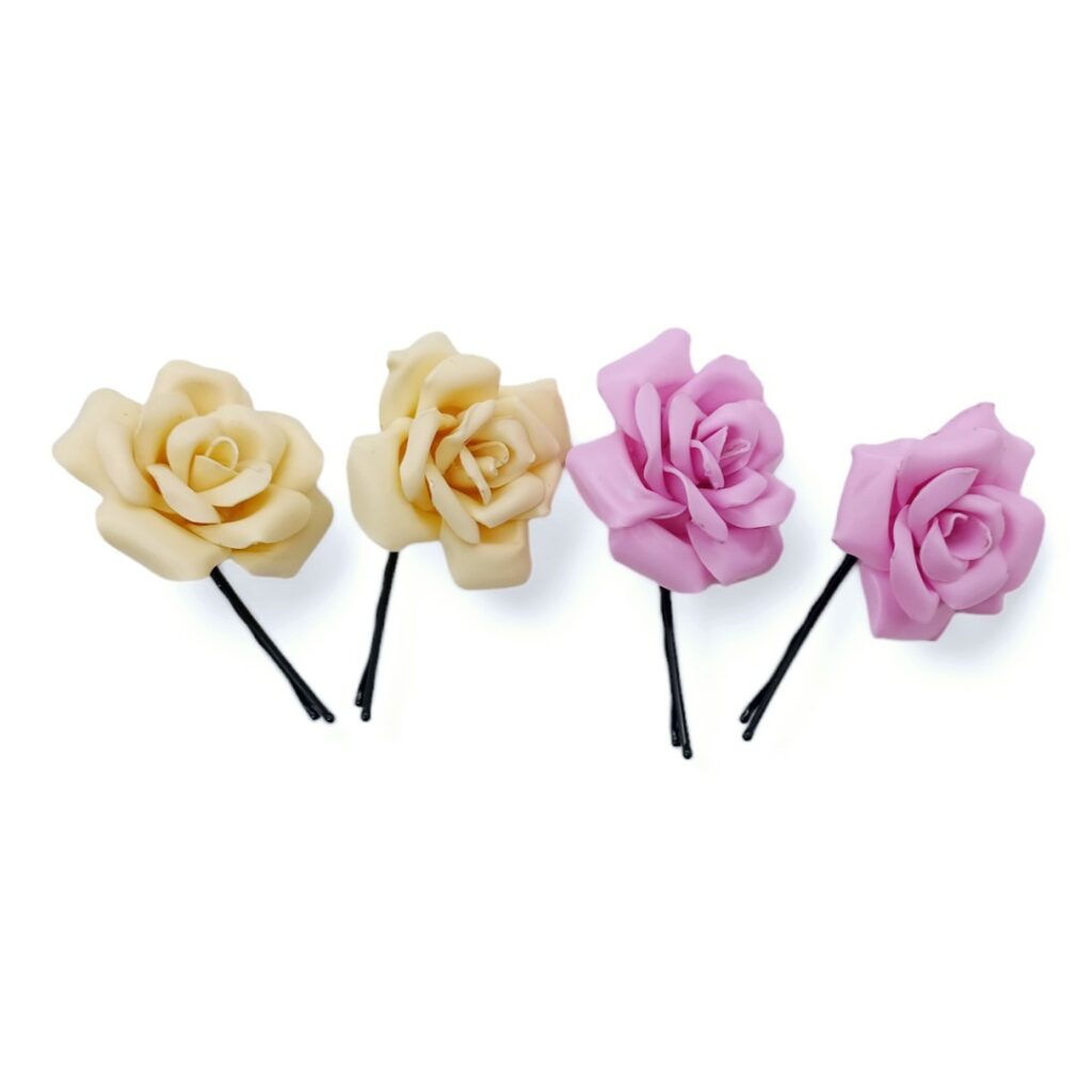 Plastic Rose Hair Clips - Upcycled - Woza Moya