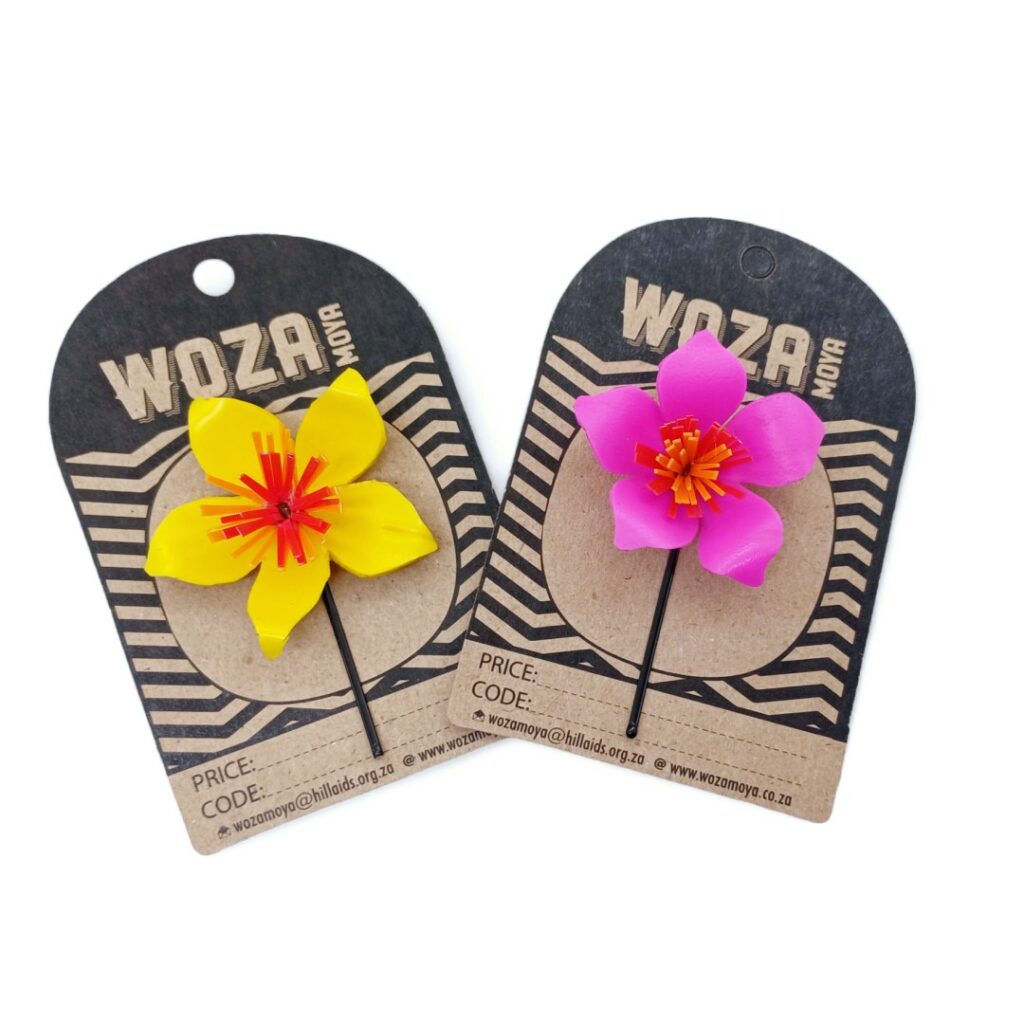 Plastic Flower Hair Clips - Upcycled - Woza Moya