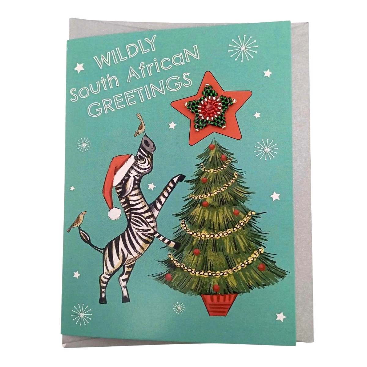South African Animal Christmas Card - Zebra - Woza Moya