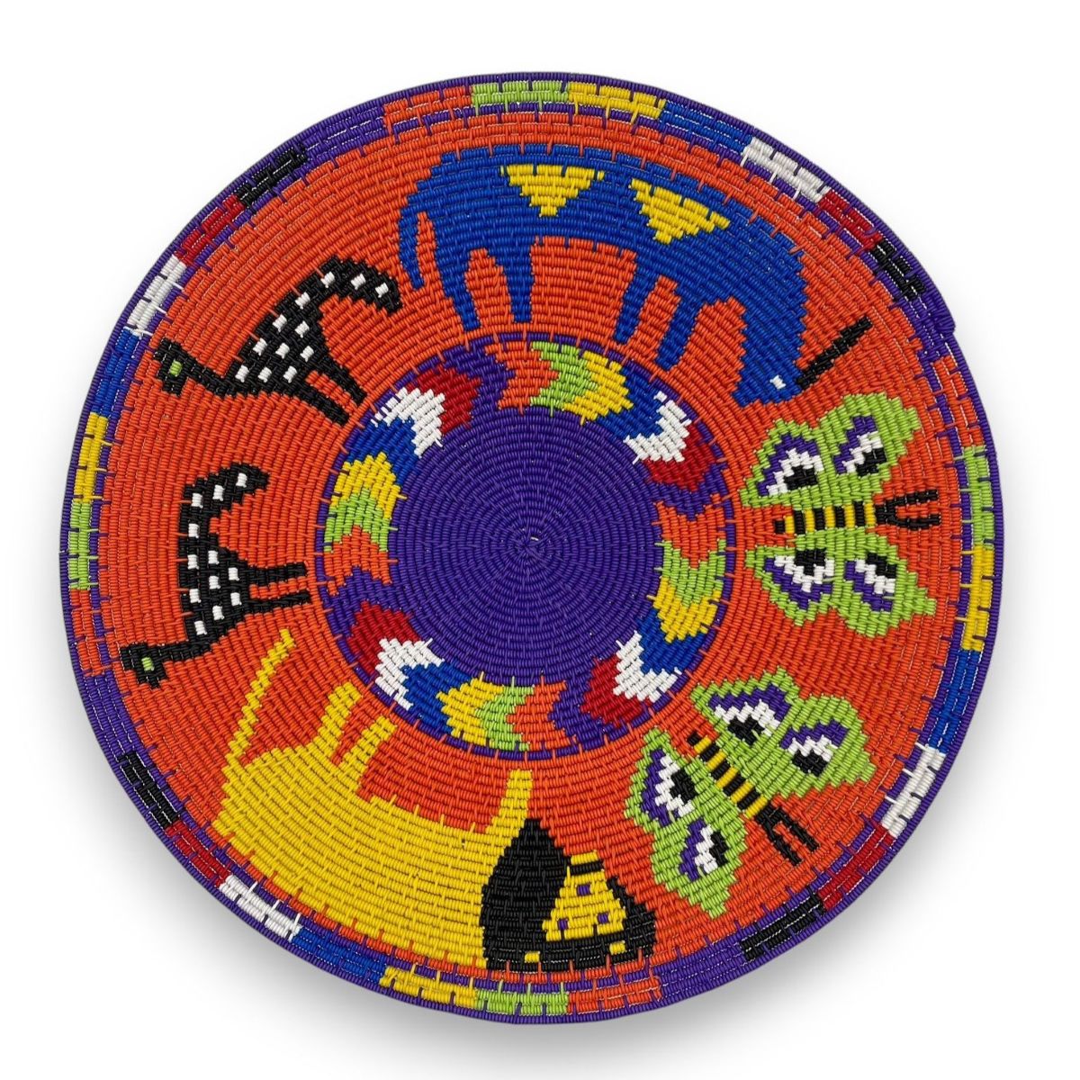 Shallow Hardwire Picture Bowl Orange 28cm - Nomvuselelo Mthwalo WB0161 - Woza Moya